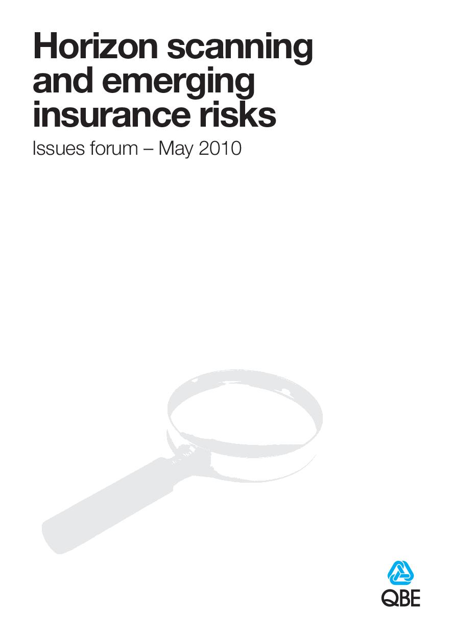 Horizon scanning and emerging insurance risks - QBE European Operations