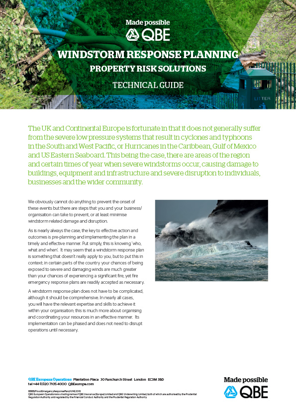 Windstrom response planning - QBE European Operations