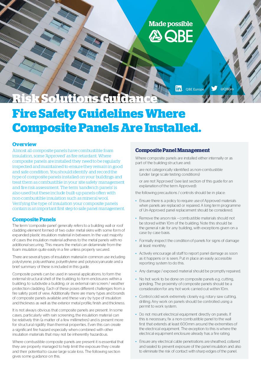 Composite Panel Fire Safety Guidance - Print Version - QBE European ...